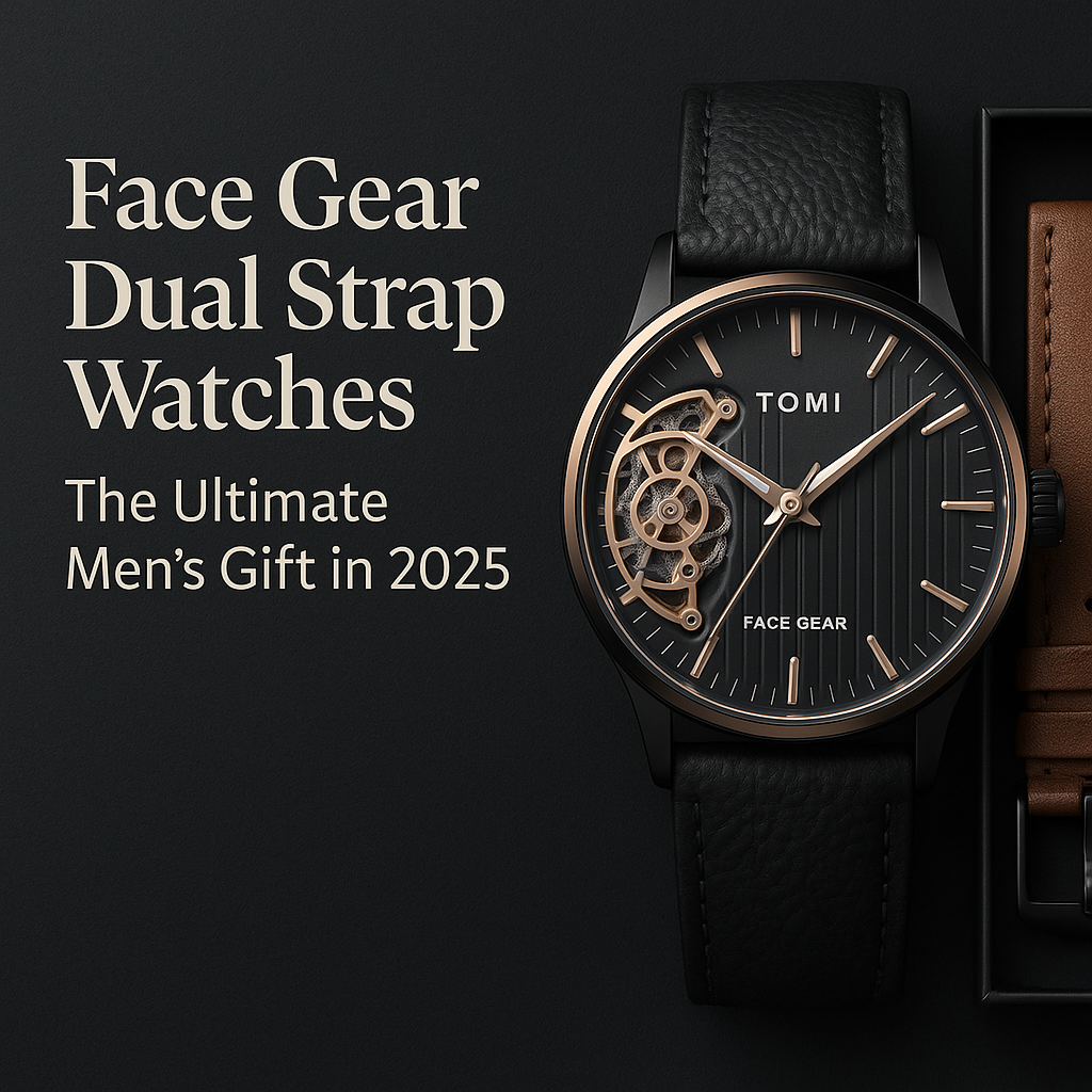 Face Gear Dual Strap Watches – Top Gift for Men 2025 – Tomi Watches